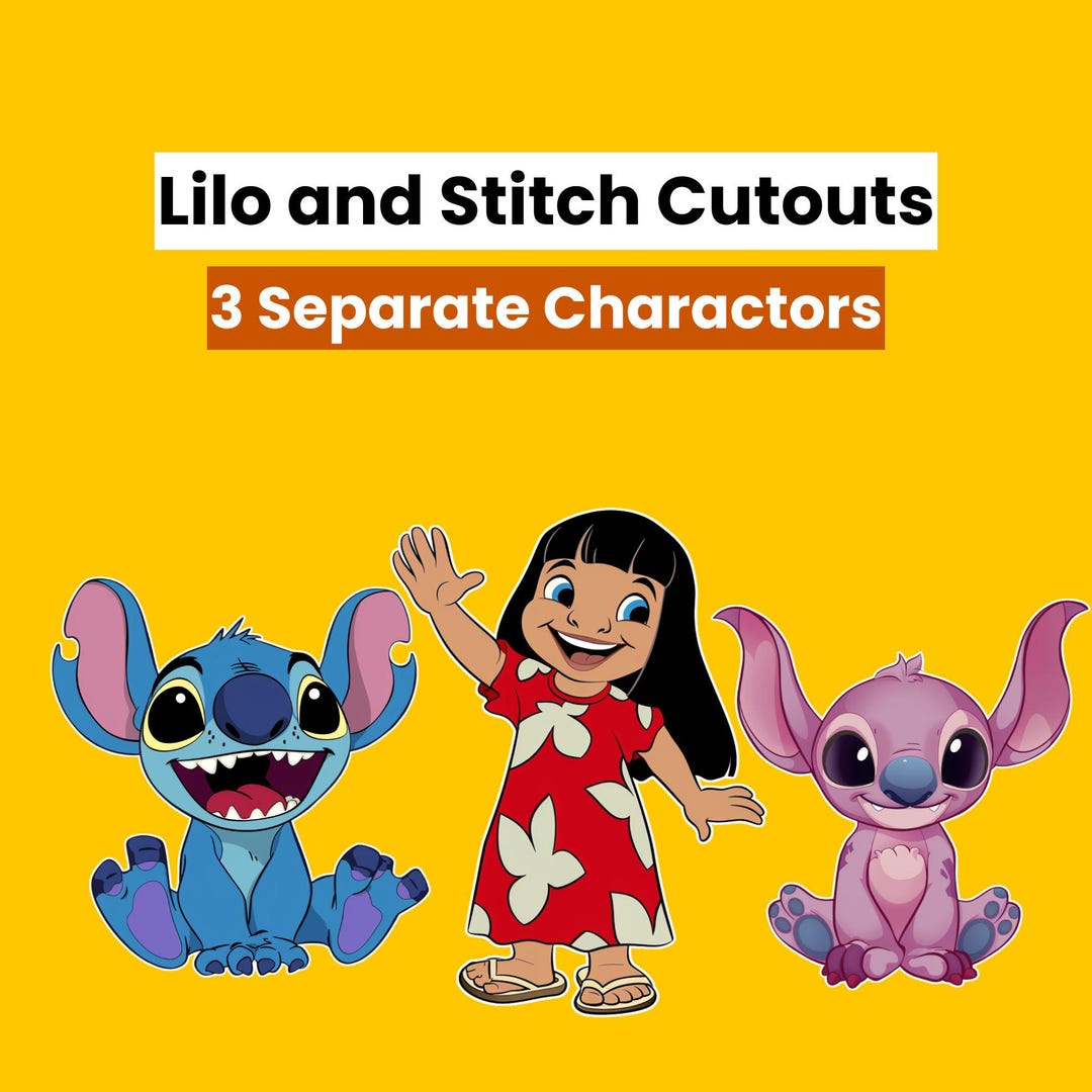 Lilo and Stitch Cutout Bundle, Stitch Party Theme, Lilo and Stitch Big ...