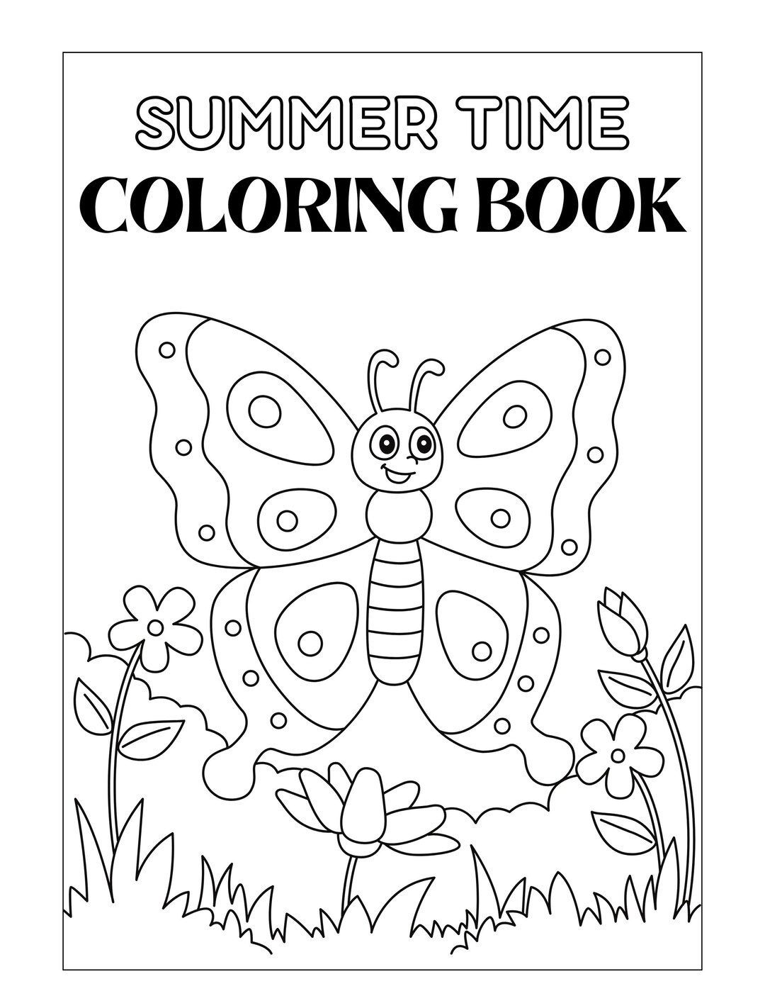 Summertime Coloring Book With Butterflys 10 Pages - Etsy