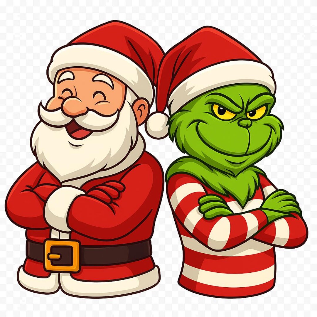 Set 4 Piece Jack Skellington & Grinch, Frosty, Santa, and Cow PNG Only ...