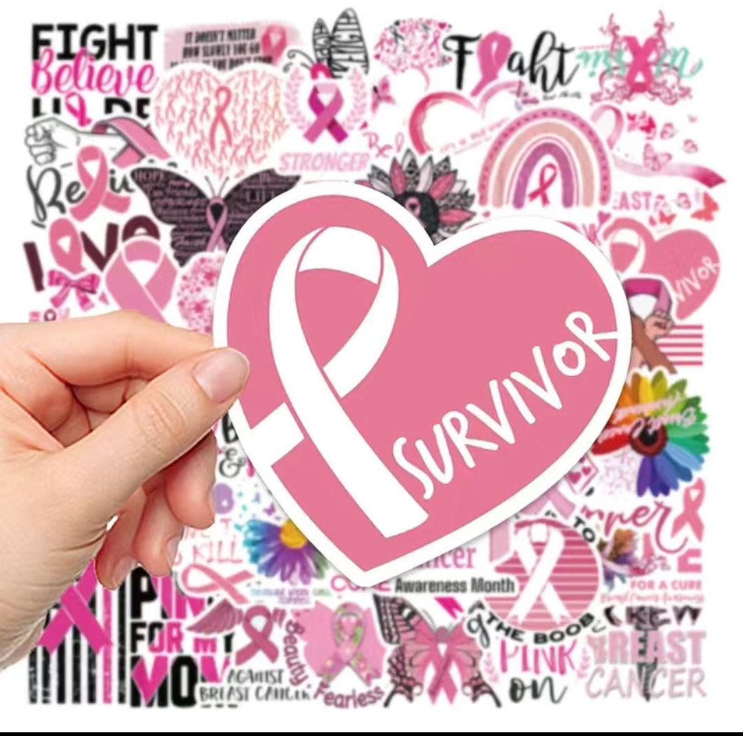 Breast Cancer Awareness Stickers 50 Stickers Etsy