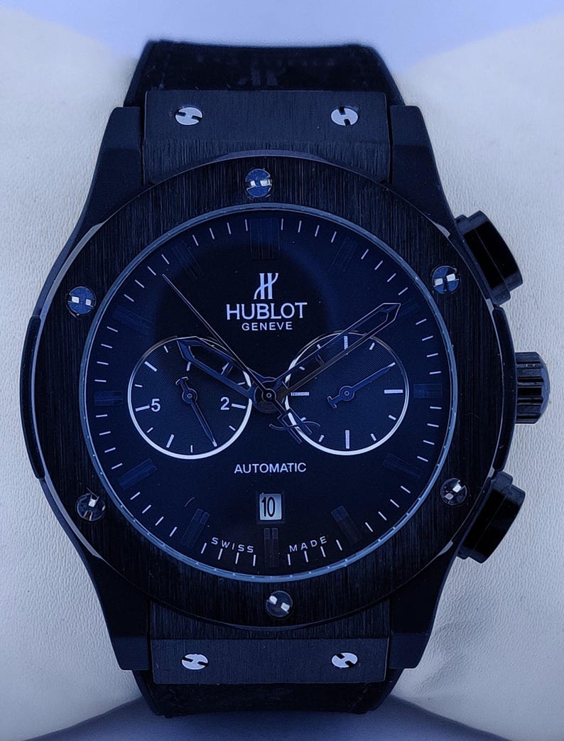 Vintage Hublot-style Automatic Chronograph Watch Black Dial | Men’s ...