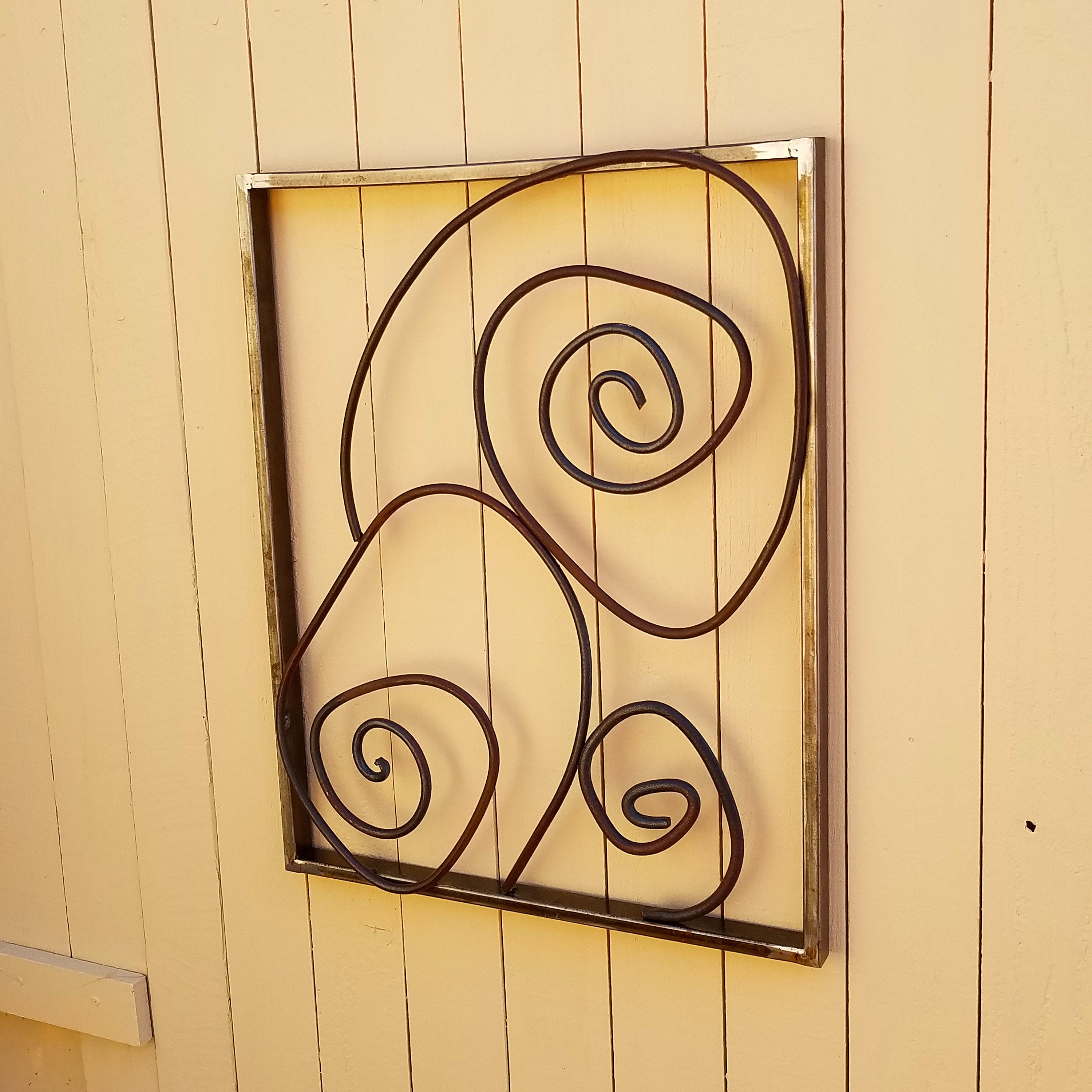 Wall Sculpture Rustic Metal Scrolls - Etsy