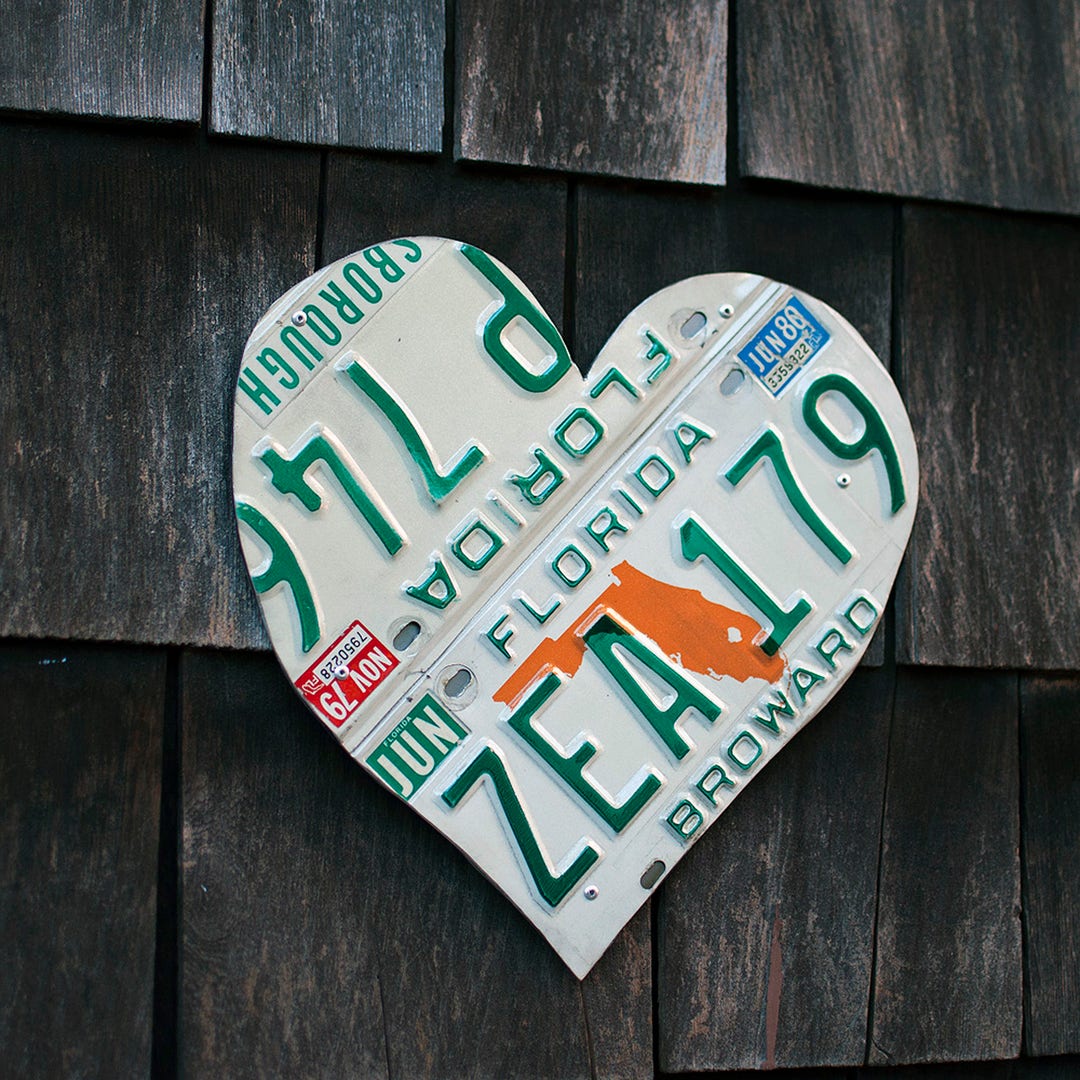 Florida Broward Hillsborough 1979 1988 License Plate Heart - Etsy