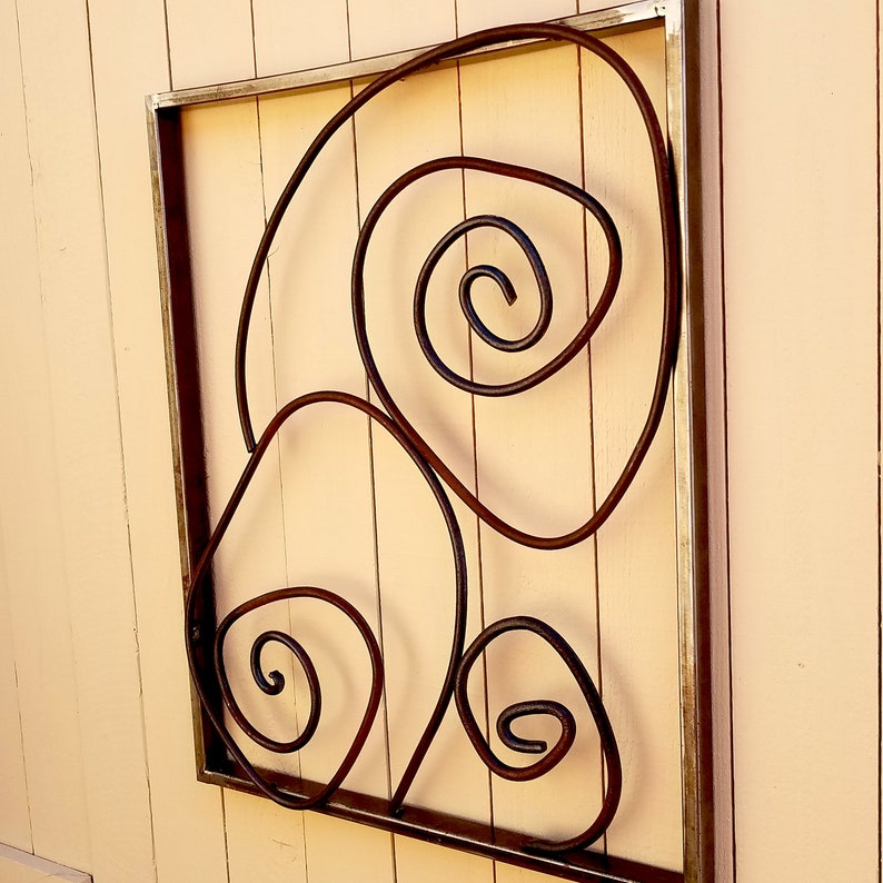 Wall Sculpture Rustic Metal Scrolls - Etsy