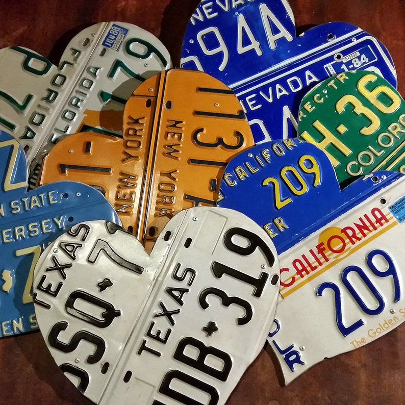 Nevada Blue 1982 Vintage License Plate Heart - Etsy
