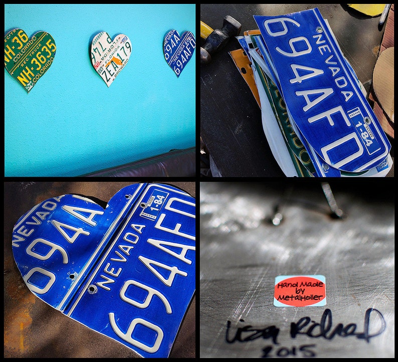 Nevada Blue 1982 Vintage License Plate Heart - Etsy