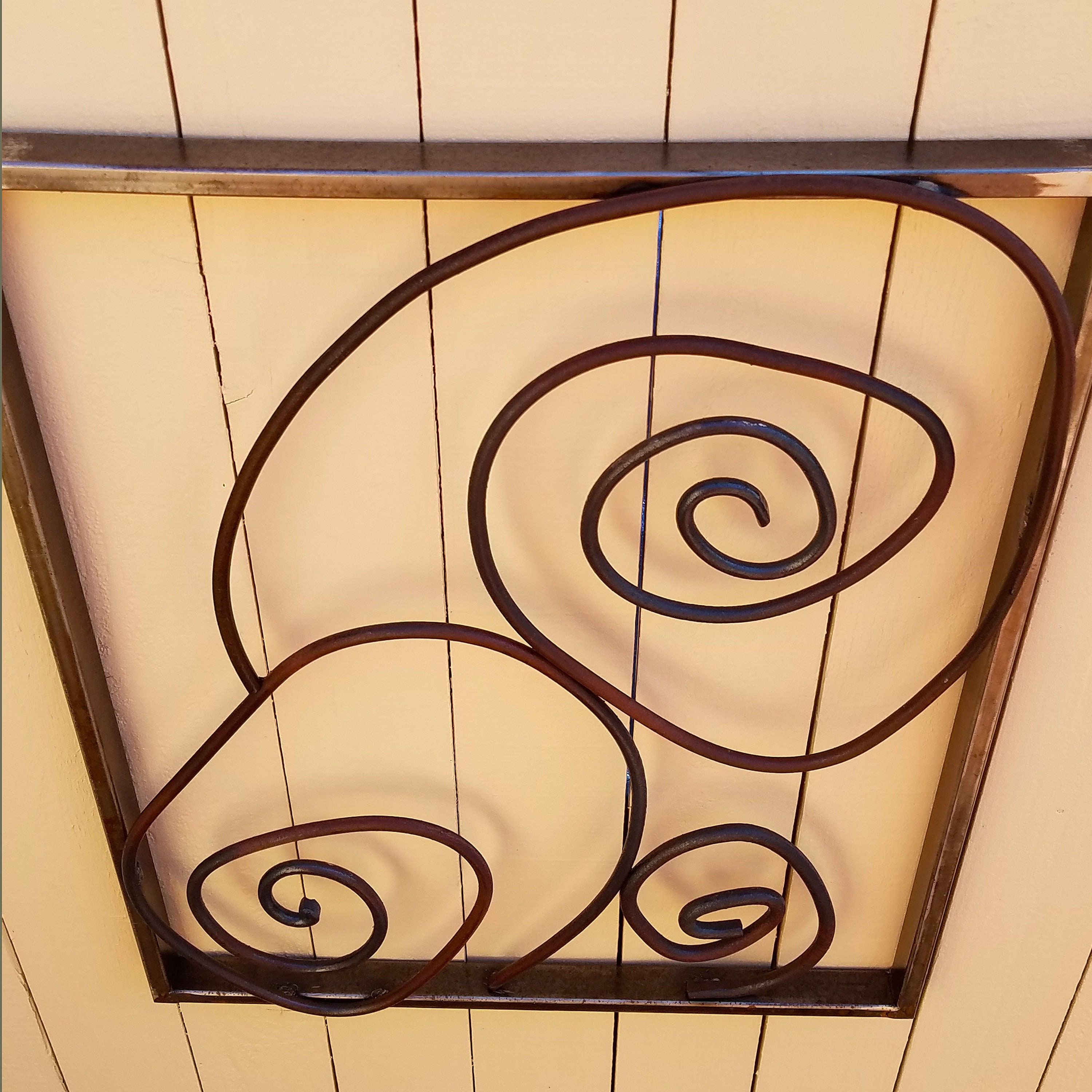 Wall Sculpture Rustic Metal Scrolls - Etsy