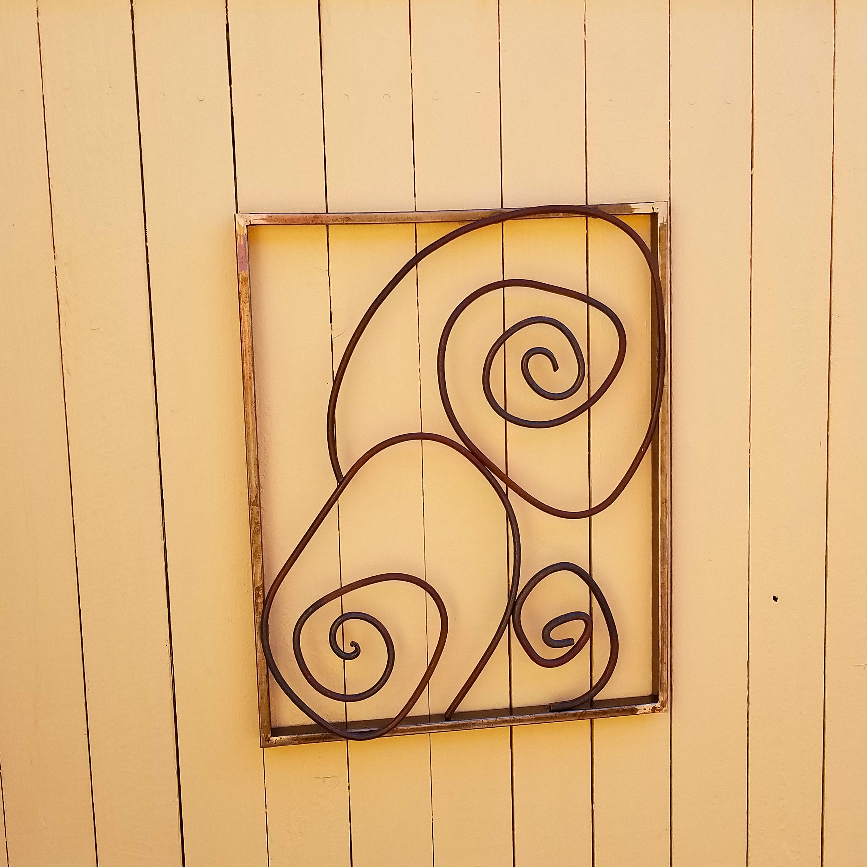 Wall Sculpture Rustic Metal Scrolls - Etsy