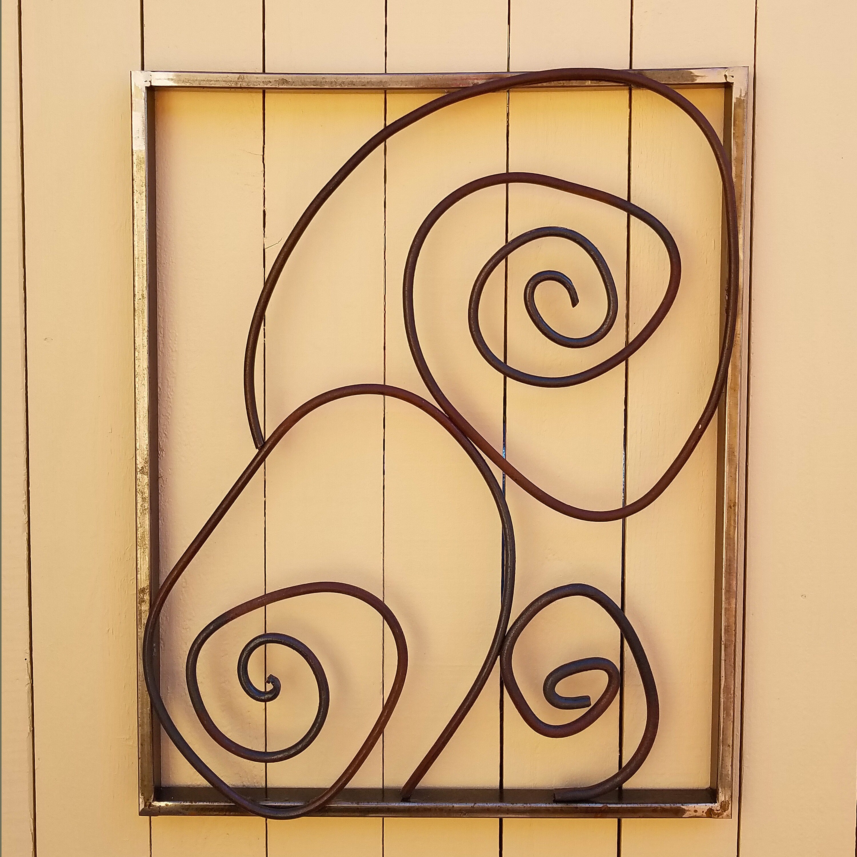 Wall Sculpture Rustic Metal Scrolls - Etsy