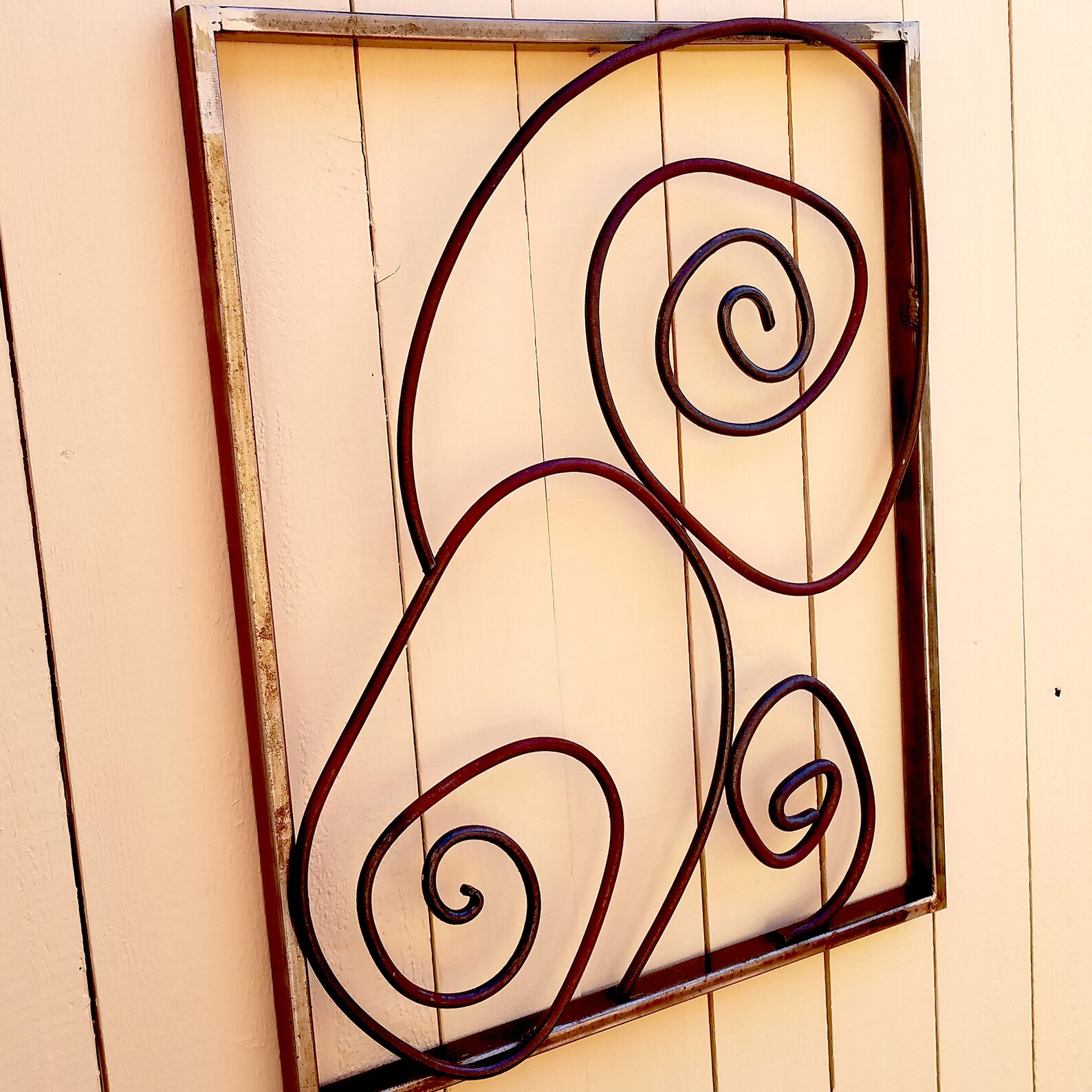 Wall Sculpture Rustic Metal Scrolls - Etsy