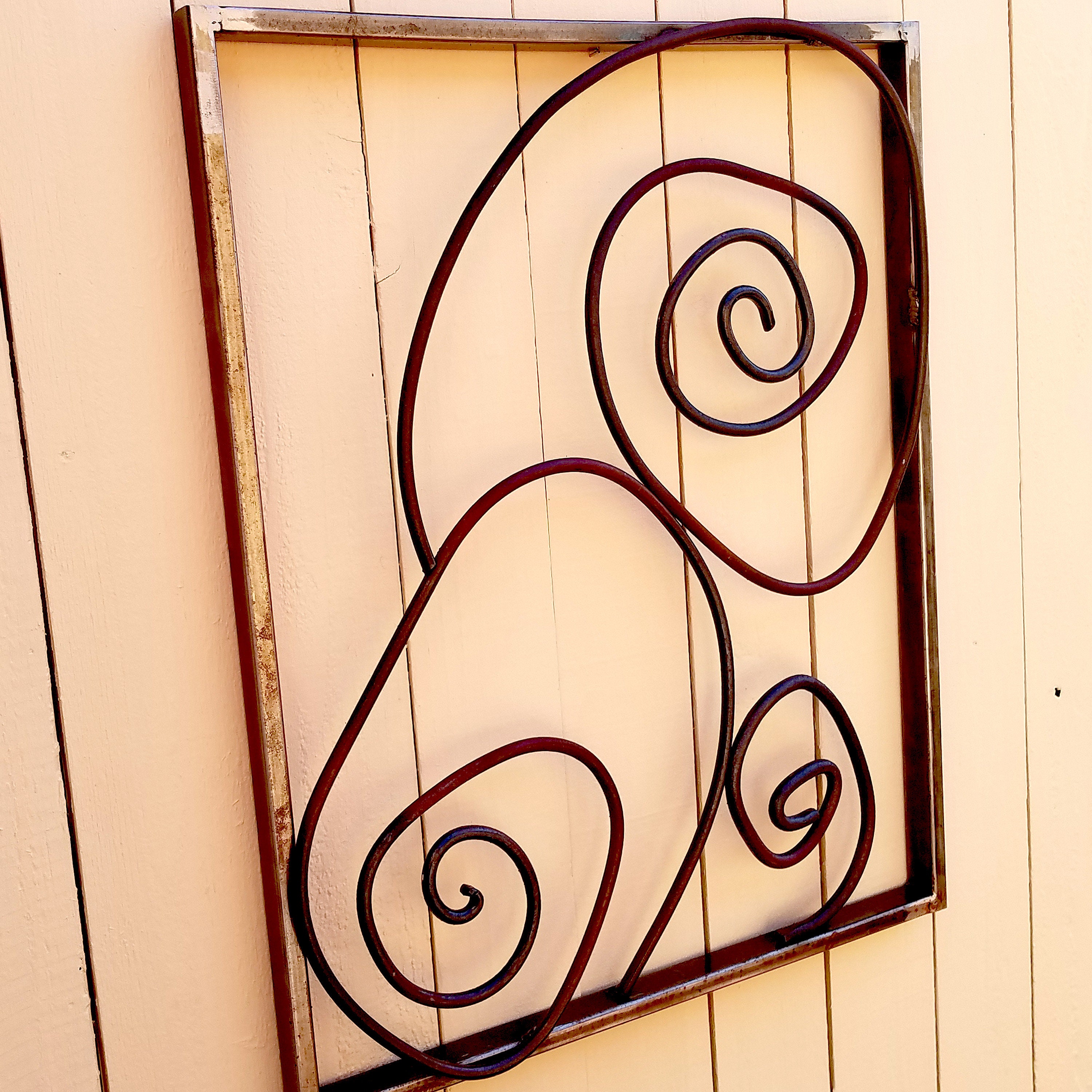 Wall Sculpture Rustic Metal Scrolls - Etsy