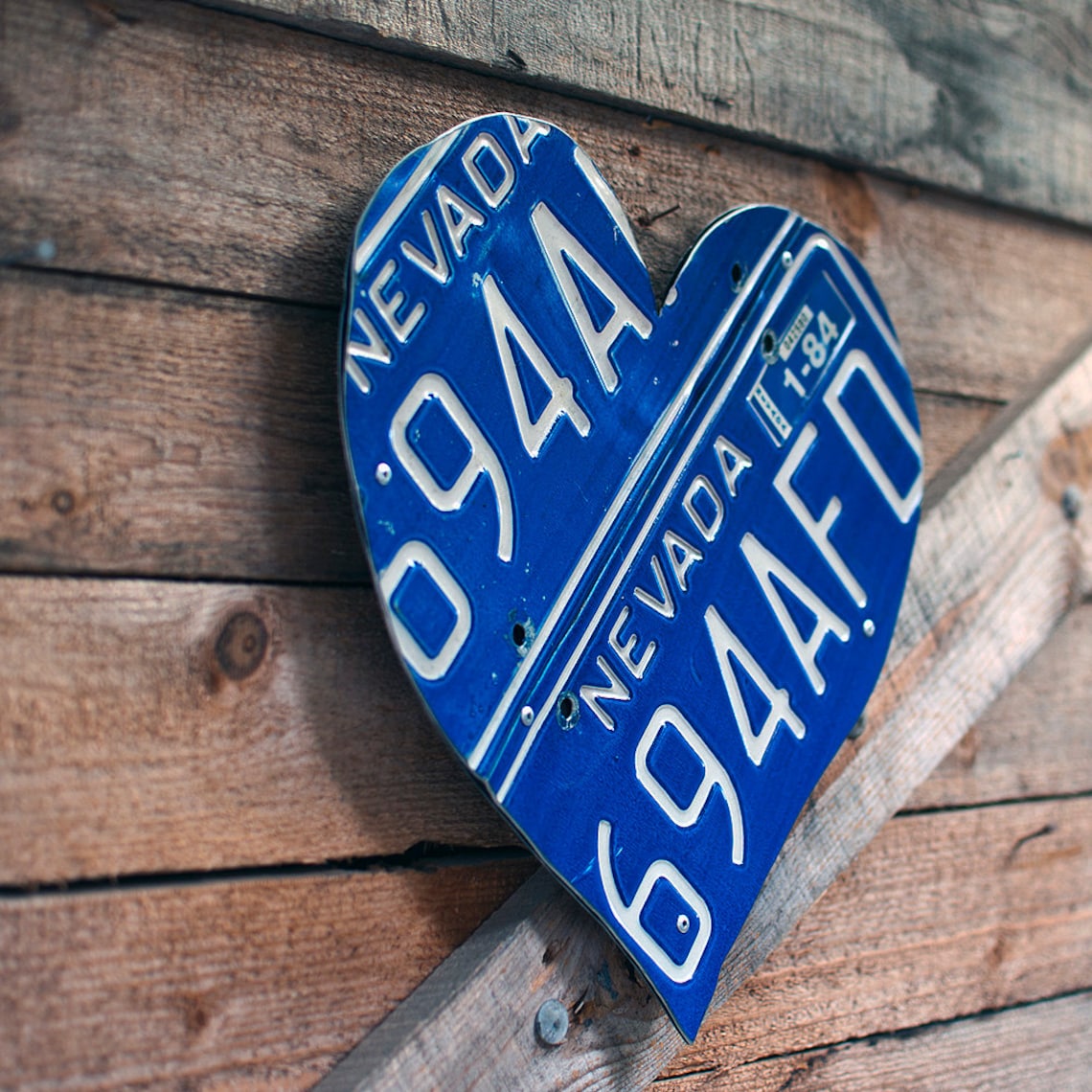 Nevada Blue 1982 Vintage License Plate Heart - Etsy