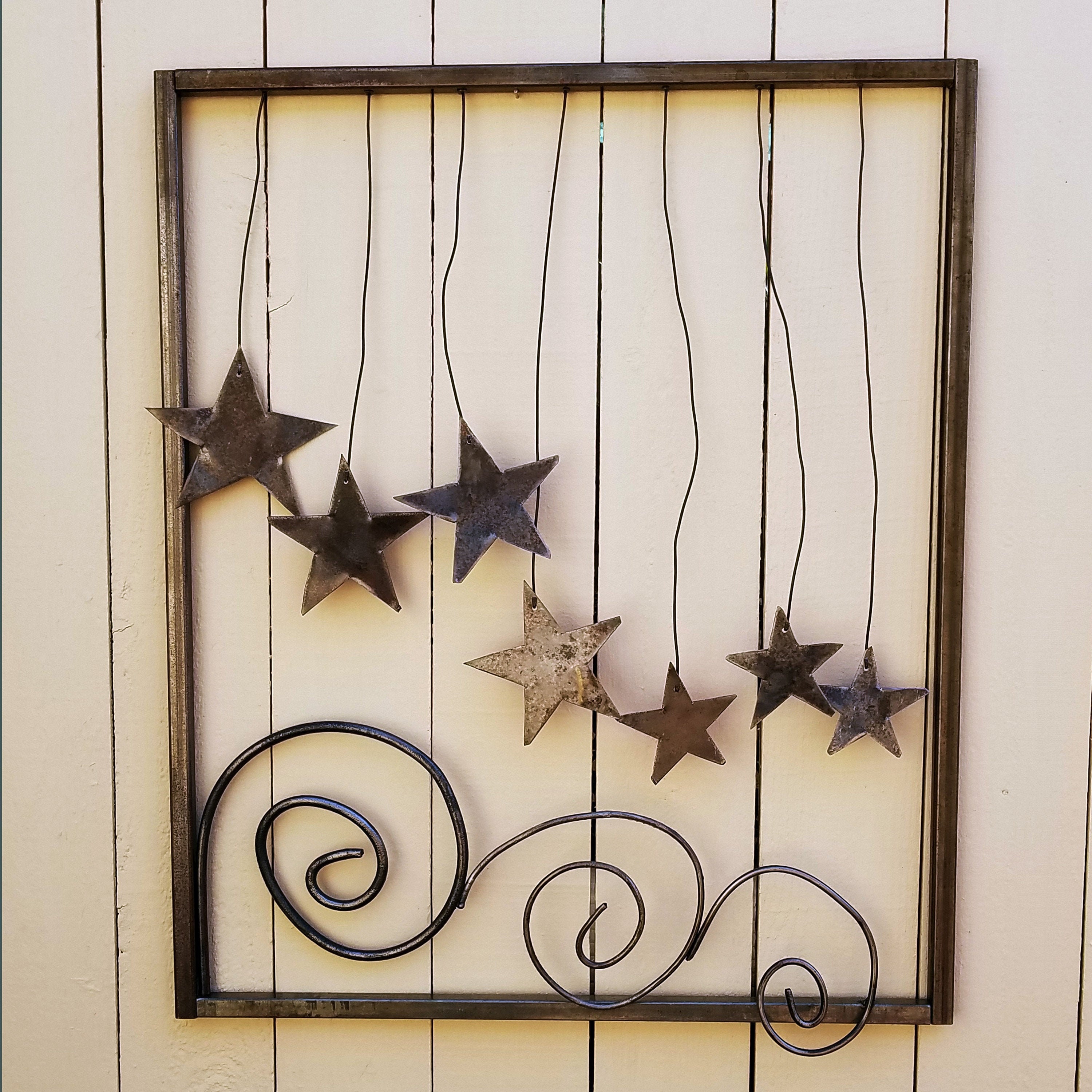 Starry Night Scroll Ocean Hand Forged Wall Art Sculpture - Etsy