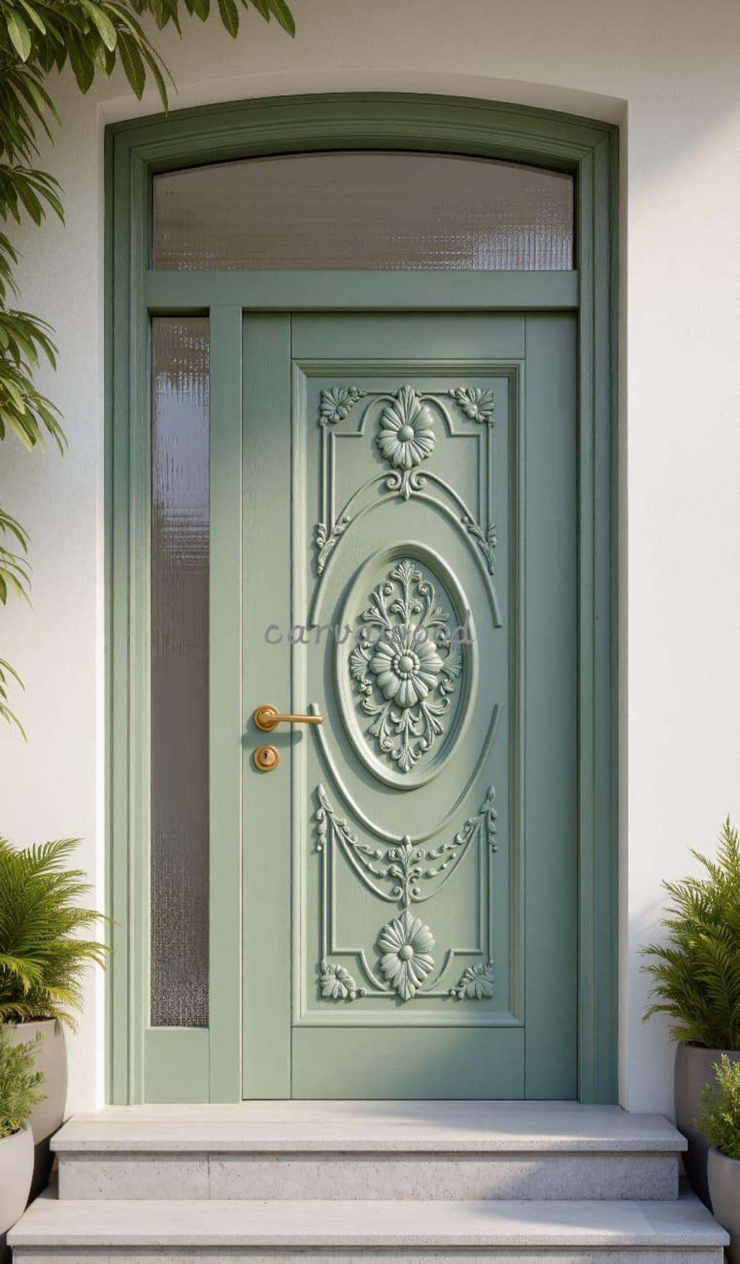 European Style Main Door With Detailed Decorative Panel - Etsy