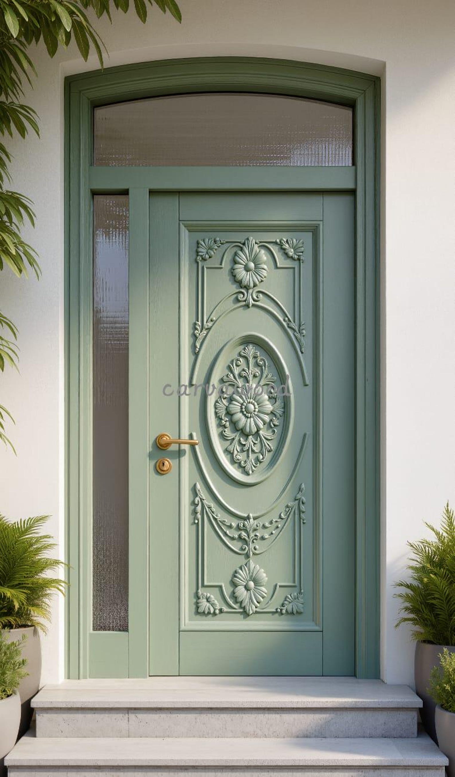 European Style Main Door With Detailed Decorative Panel - Etsy