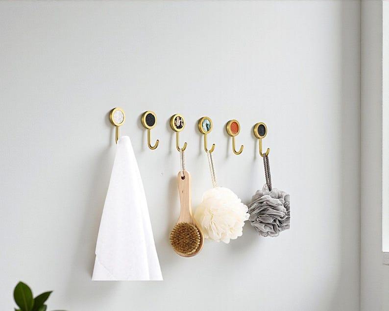 Luxury Gold Adhesive Wall Hooks: Modern Entryway Decor - Etsy