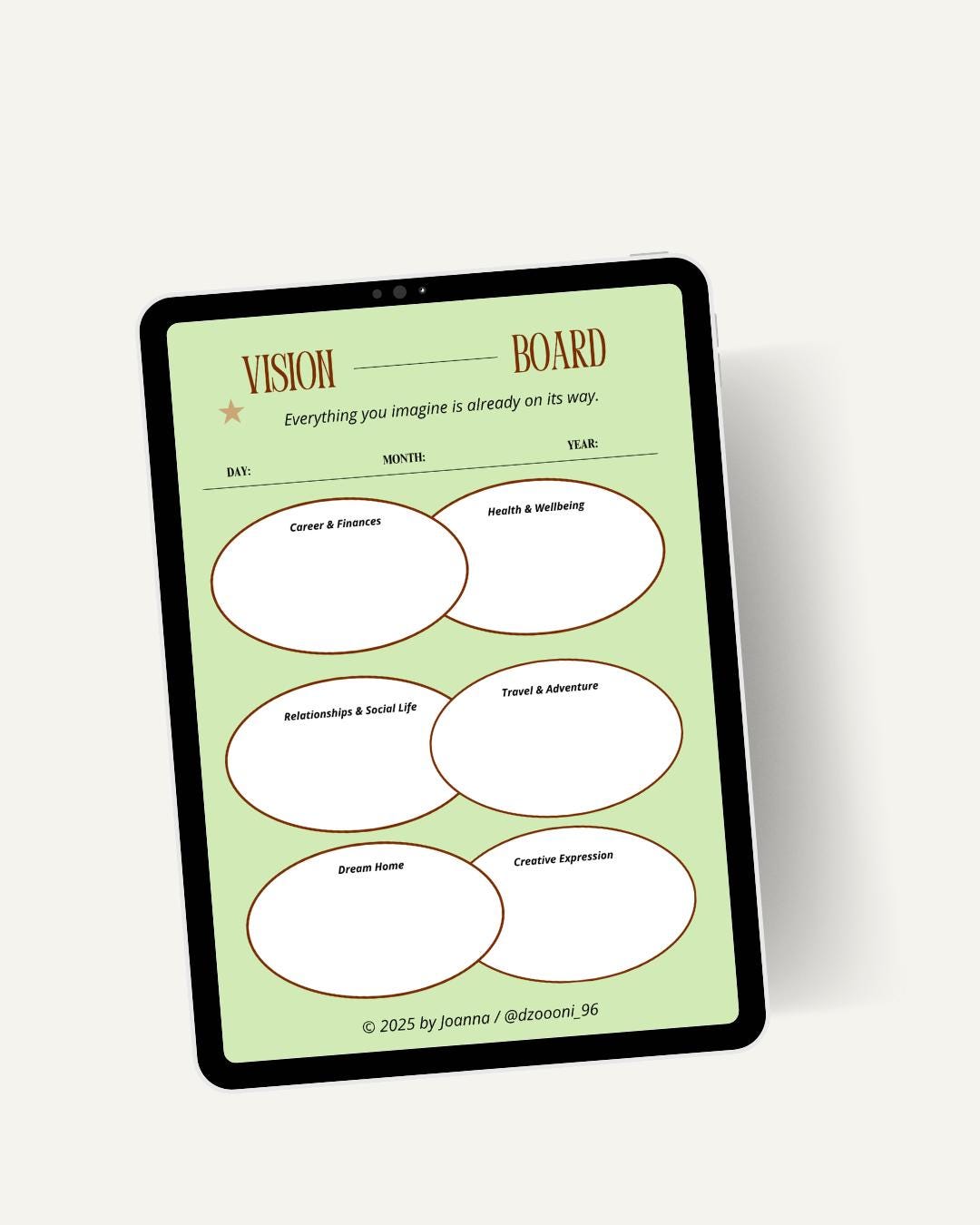 Matcha Minimalist Vision Board A4 Printable (digital Download) - Etsy ...