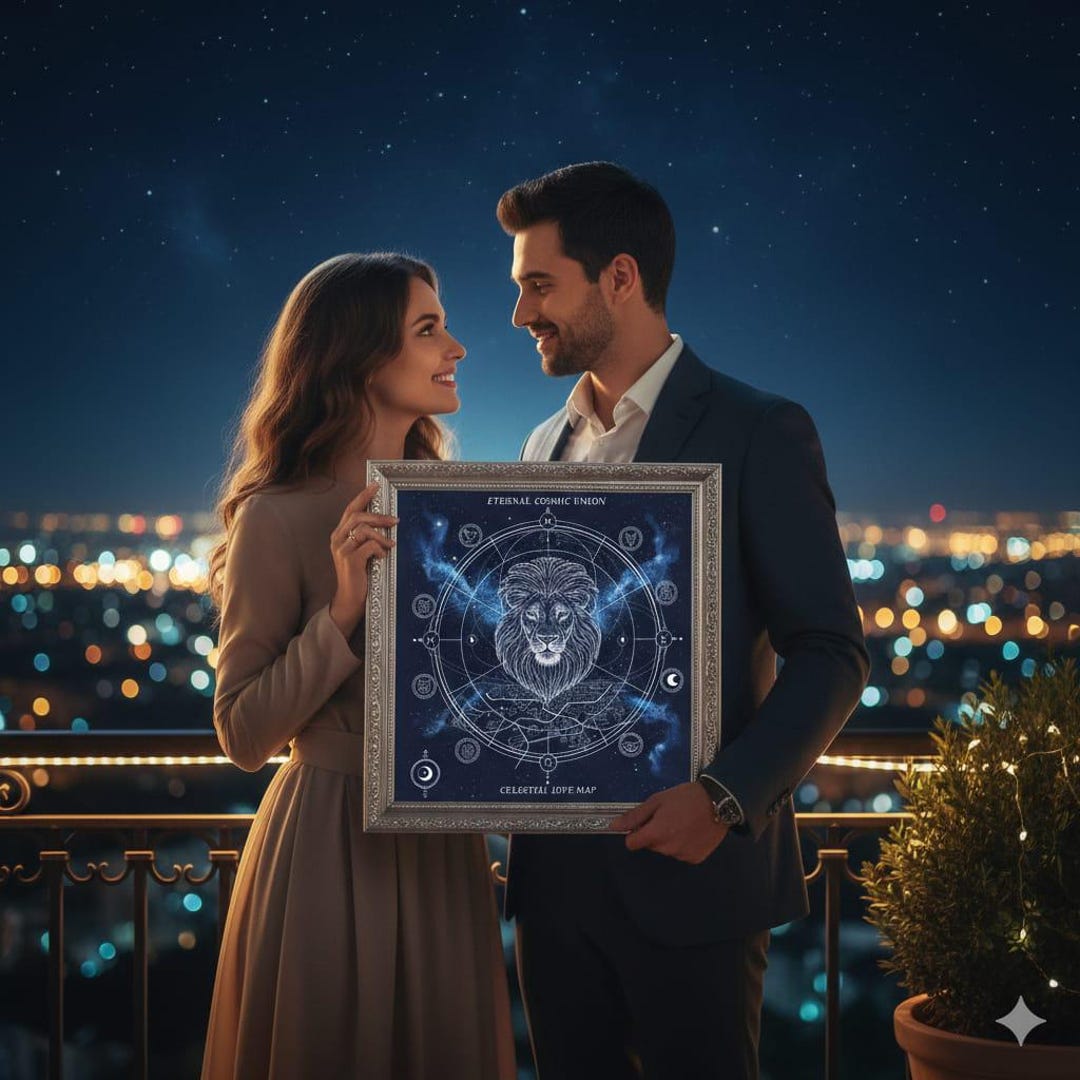 Personalized Couple Star Map Print, Zodiac Astrology Art (digital ...