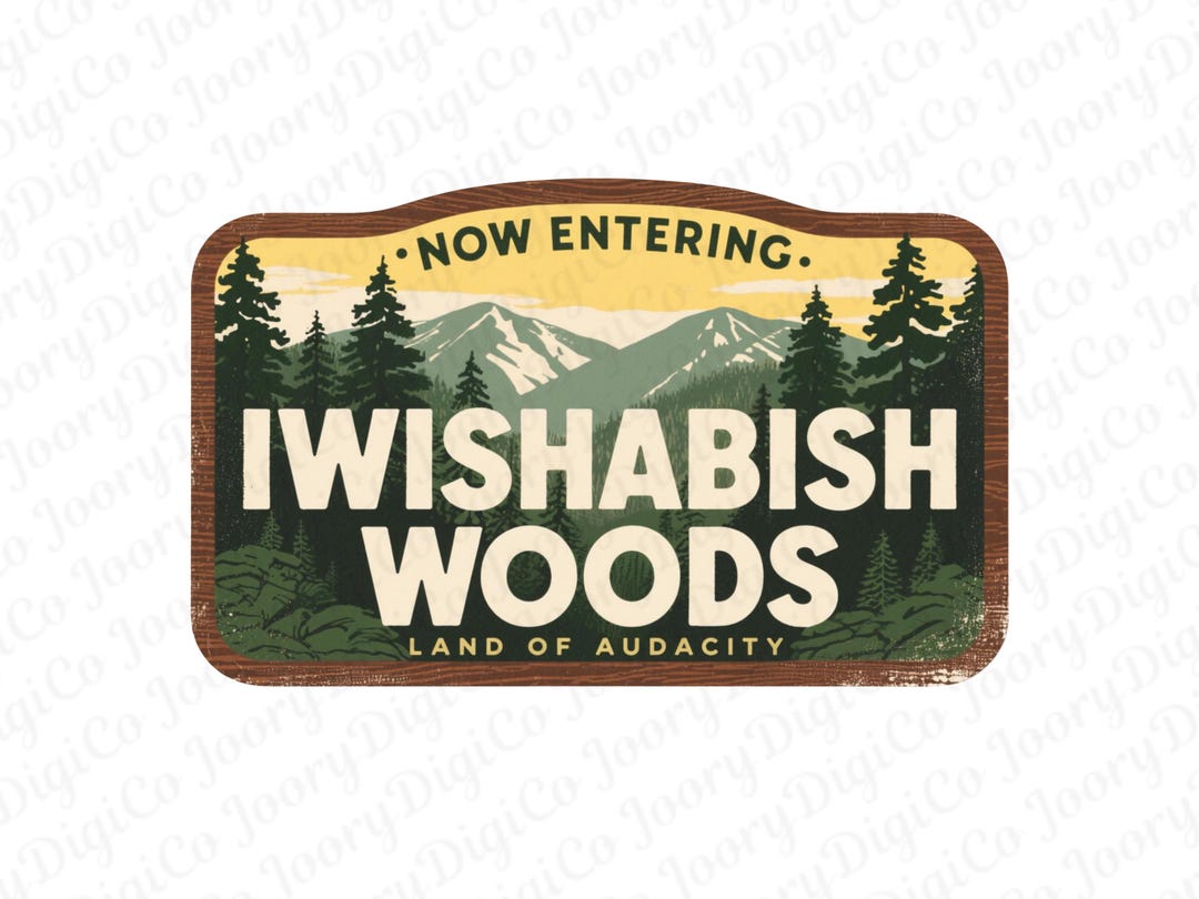 Sarcastic Forest Sign PNG, Now Entering Iwishabish Woods National ...