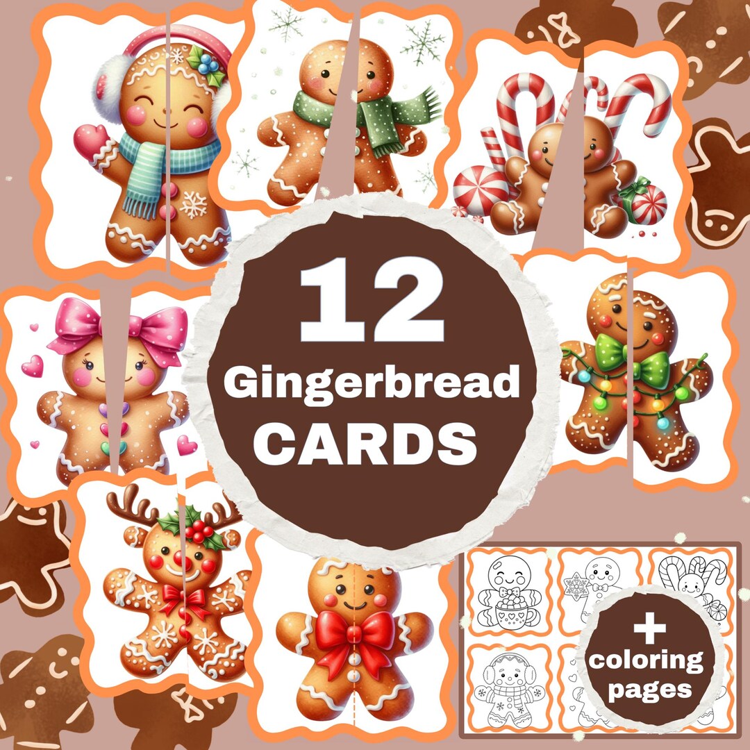 Gingerbread Man Matching & Symmetry Cards – Winter Printable Activity ...