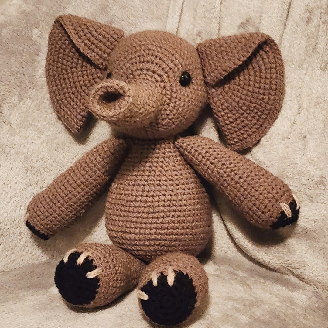 Elephant Stuffie Plushie Crochet Finished Item - Etsy