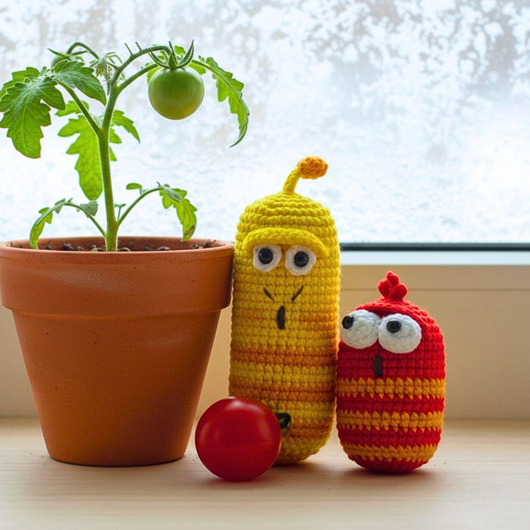 Larva Red and Yellow Crochet Pattern, Funny Decor, Ornament, Quick and ...