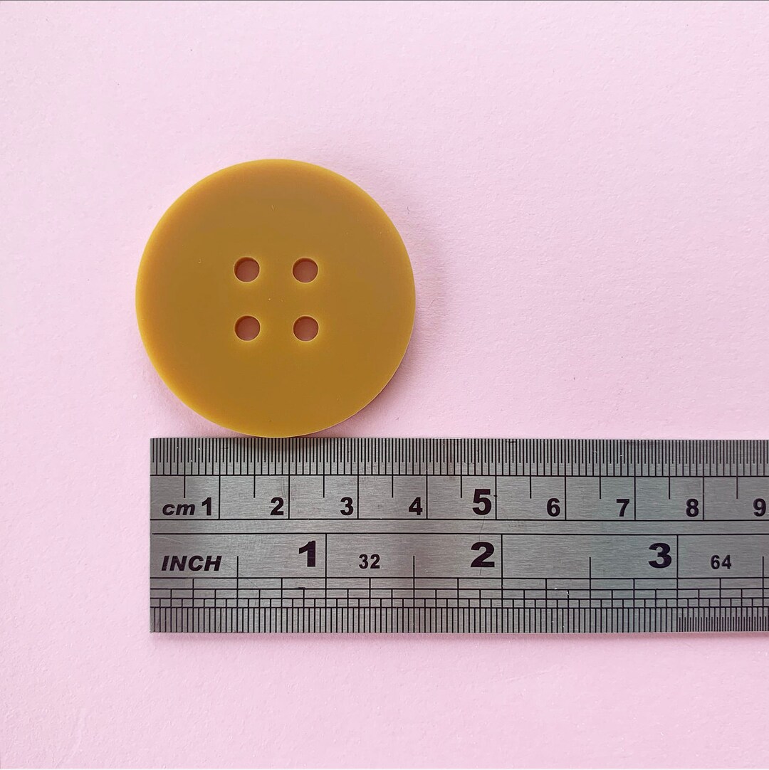 40mm Round Button - 4 Hole Laser Cut Acrylic Perspex - 3mm Thick - 4mm ...