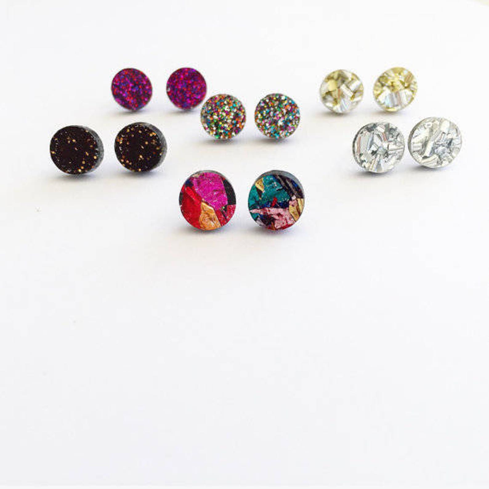 Mini Glitter Pop Studs Choose Your Own Colour | Etsy Australia