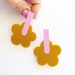 Paddle Pop Flower Studs Mustard Yellow and Lilac Purple Acrylic ...