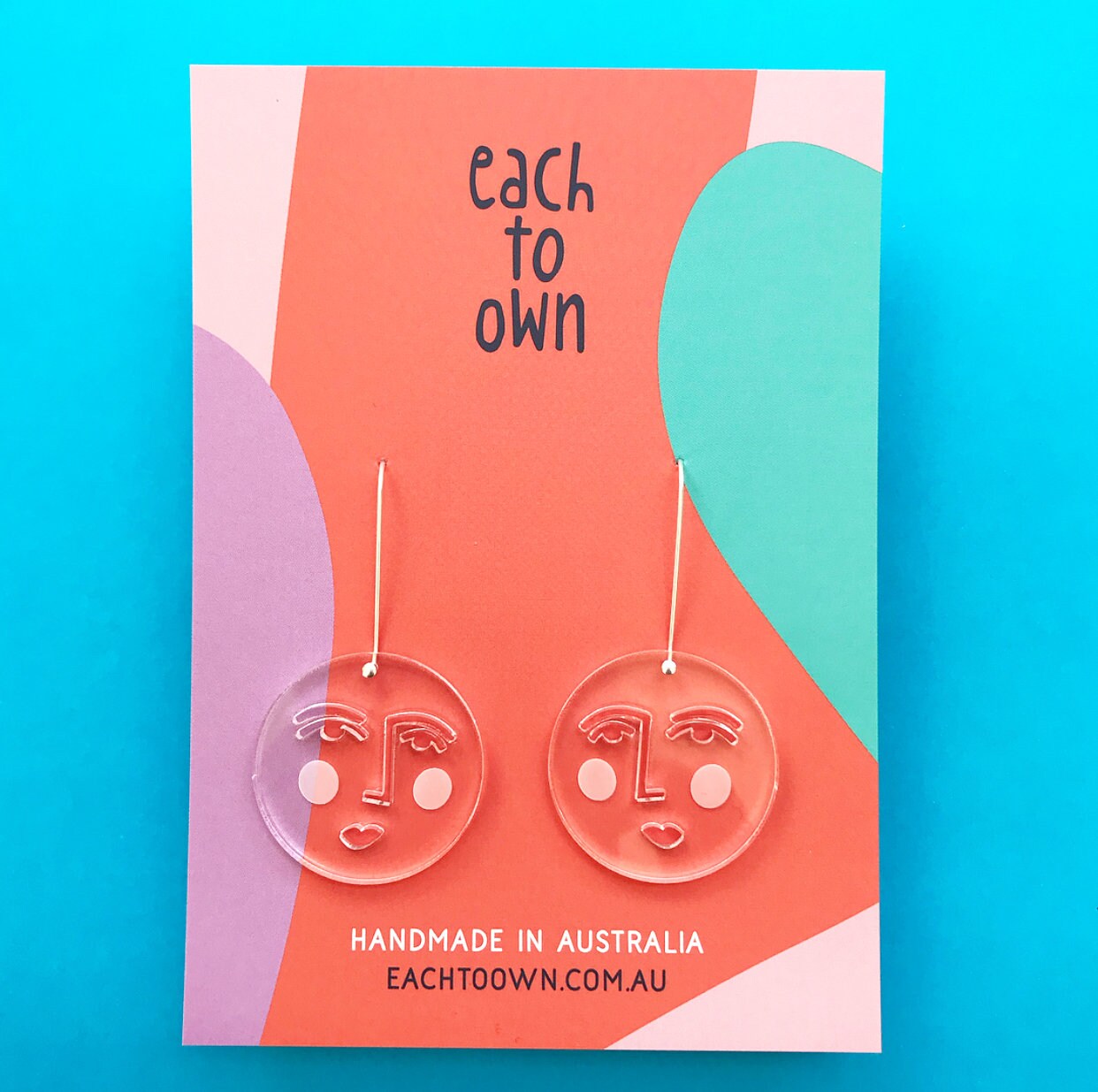Moon Face Drops Dawn Laser Cut Drops Earrings Clear - Etsy Canada