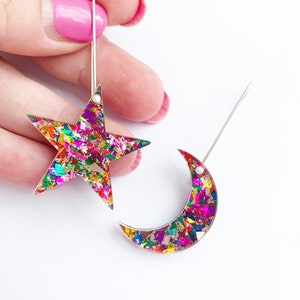 Fiesta Night Sky Drops Multi Coloured Confetti Glitter Laser Cut Drops ...