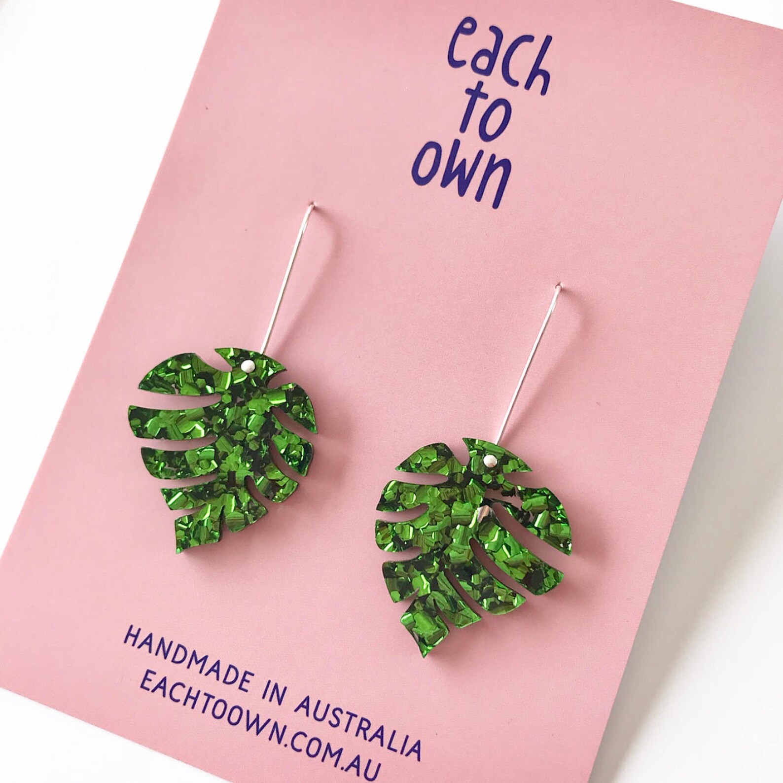 Monnie Drops Emma Laser Cut Drops Earrings Emerald Green | Etsy Australia