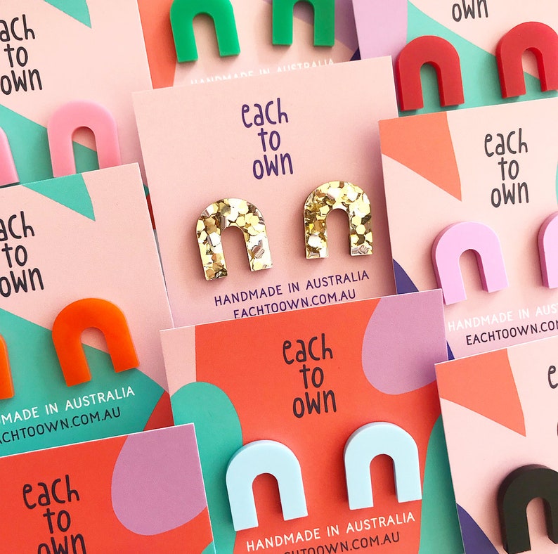 Fun Haus Slide Studs Laser Cut Acrylic Earrings Each to | Etsy