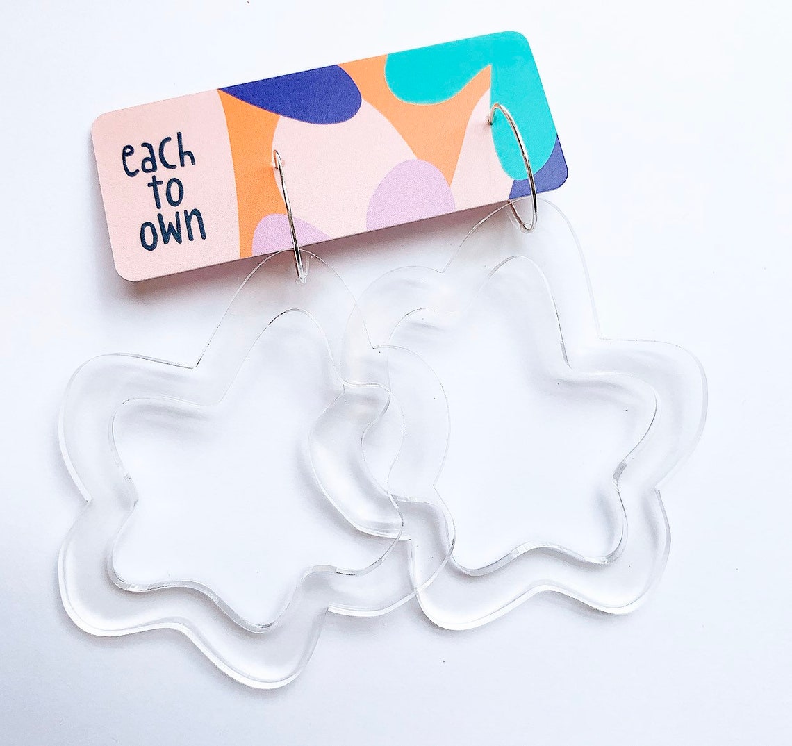 Each to Own Fluffy Hoops Medium Crystal Clear Acrylic Hoop | Etsy