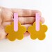 Paddle Pop Flower Studs Mustard Yellow and Lilac Purple Acrylic ...
