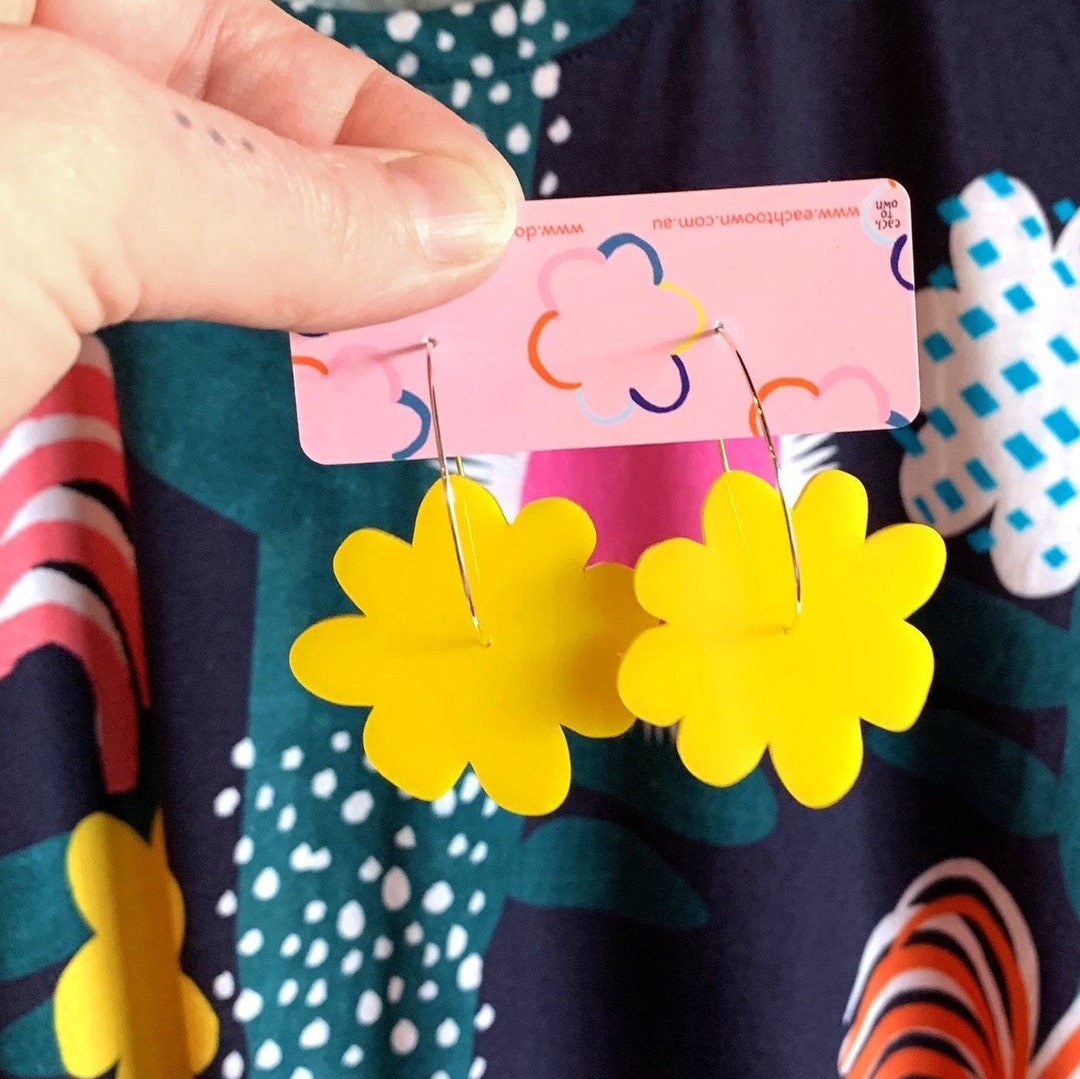 Doops X Each to Own - Yellow Daisy Hoop - Flower Earrings Laser Cut ...