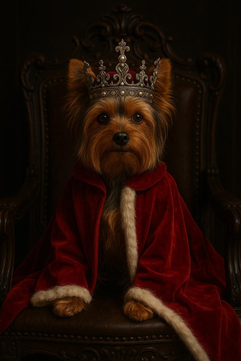 Custom Dog on a Throne Wall Art Poster - Etsy