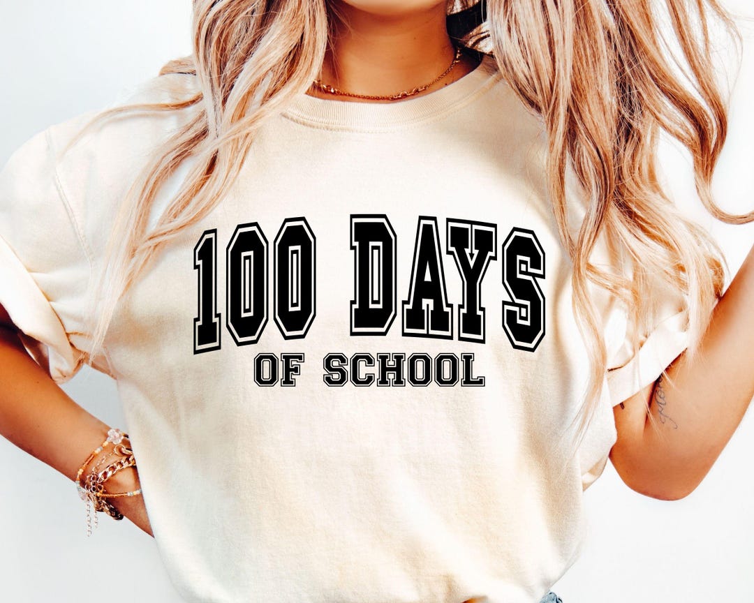100 Days of School Varsity SVG, Teacher Shirt Design (digital Download ...