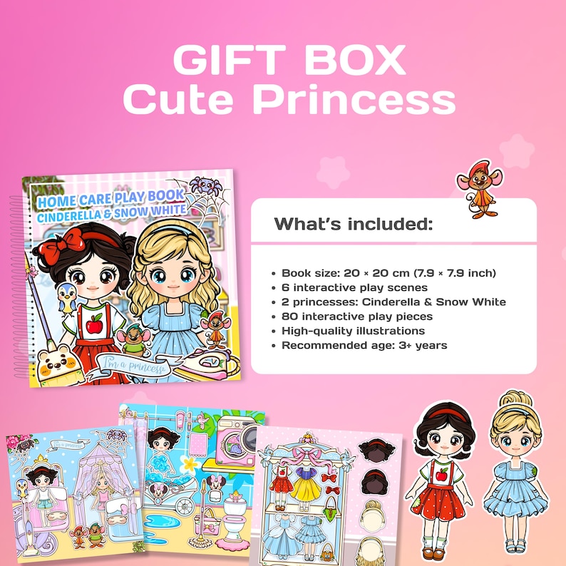 Christmas Princess Gift Box for Girls, Dress up Activity Set, Screen ...