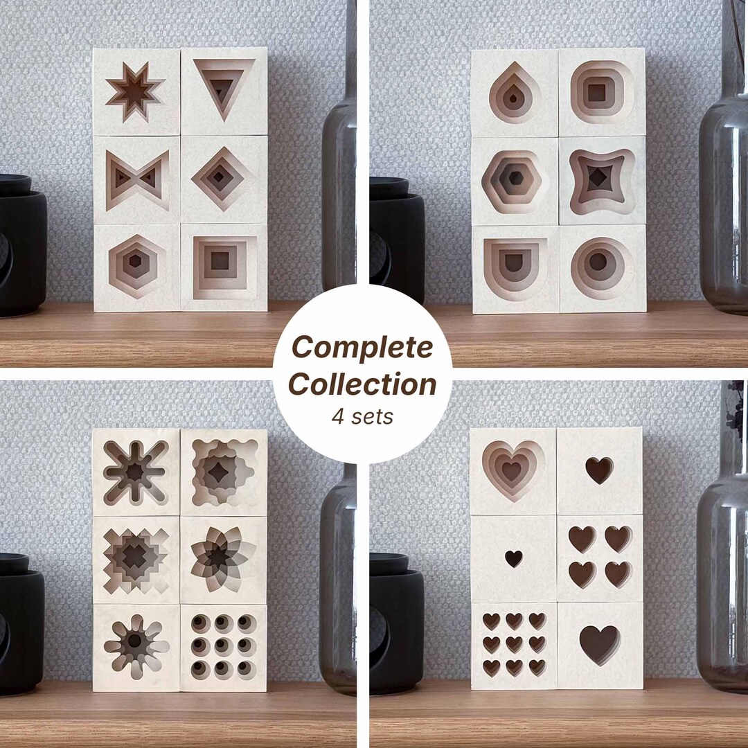 Geometric Layered Box Templates – Complete Collection - Etsy