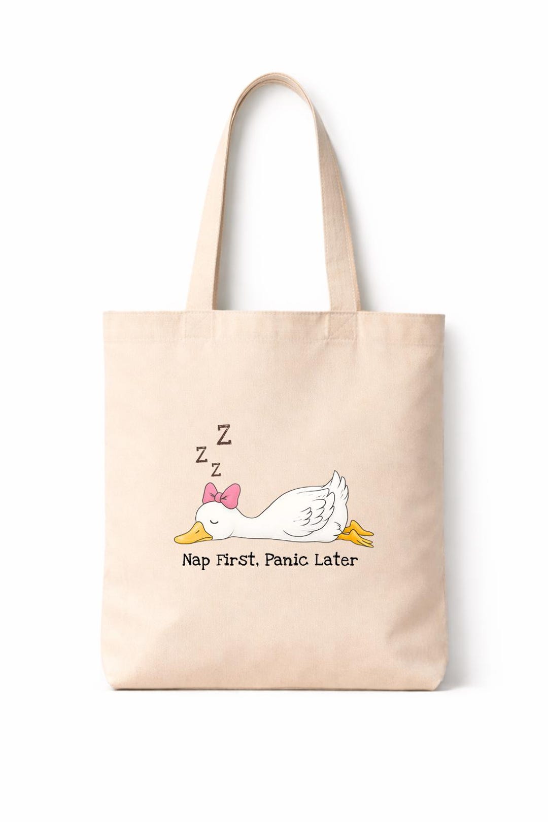 Nap First Panic Later Goose Funny Canvas Tote Bag - Etsy