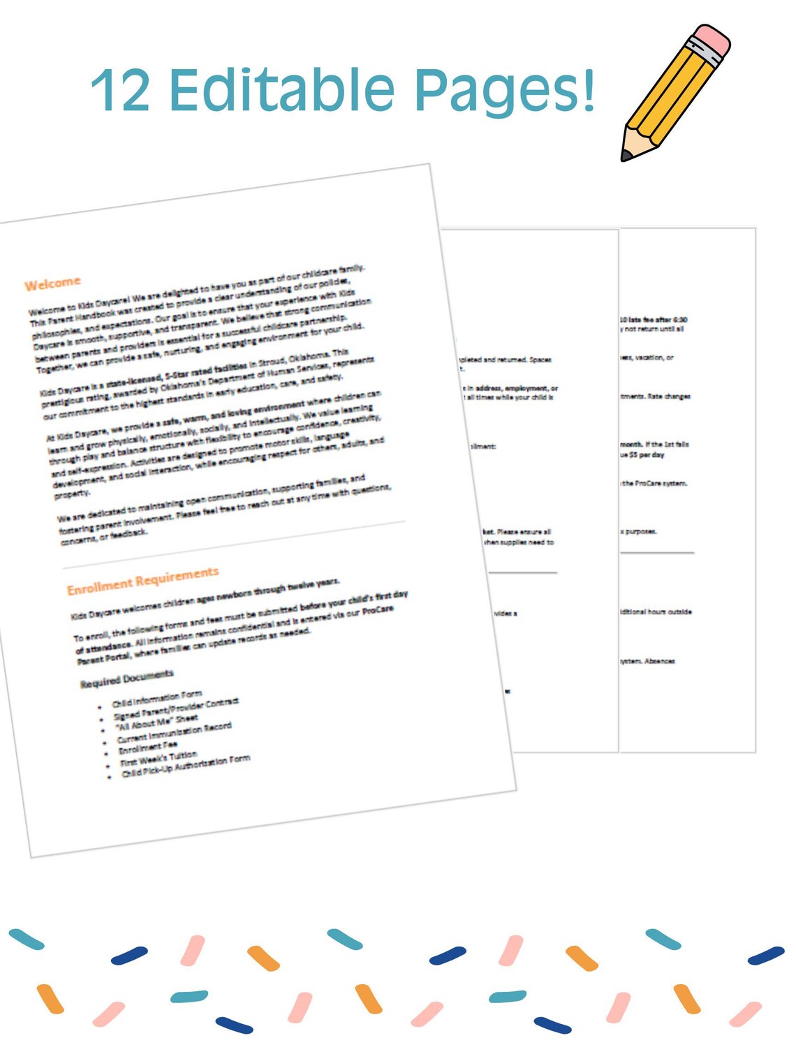Editable Daycare Parent Handbook Template - Etsy