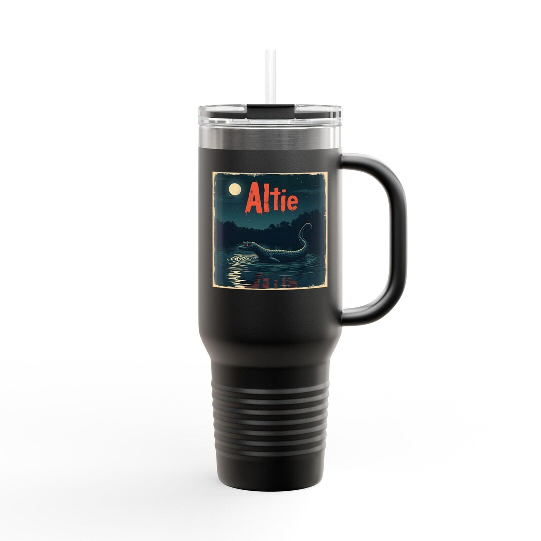 Altie Lake Monster Retro Poster Travel Mug | 40oz Insulated Tumbler - Etsy