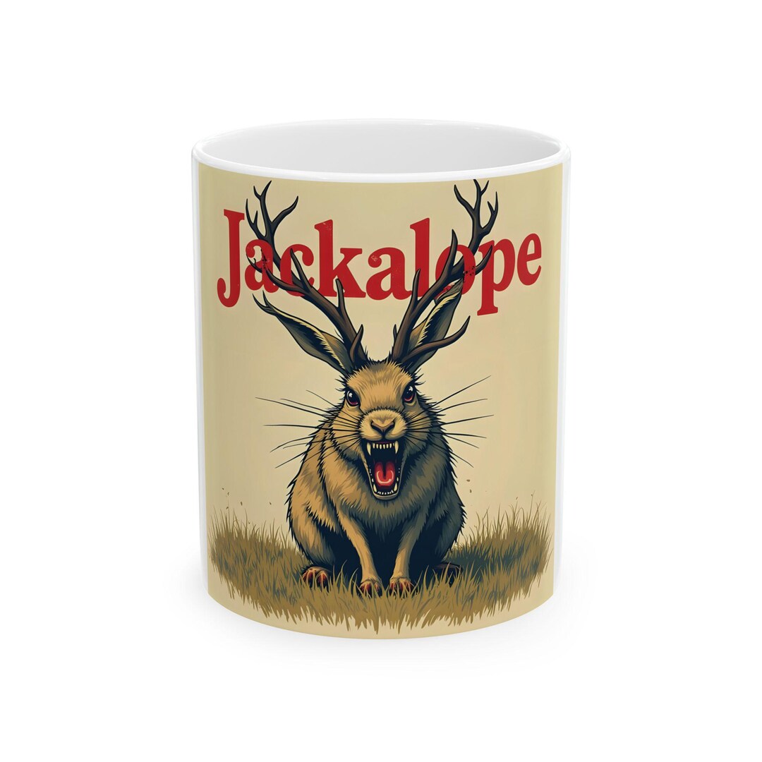 Jackalope Illustration Mug | Mythical Creature Coffee Cup - Etsy