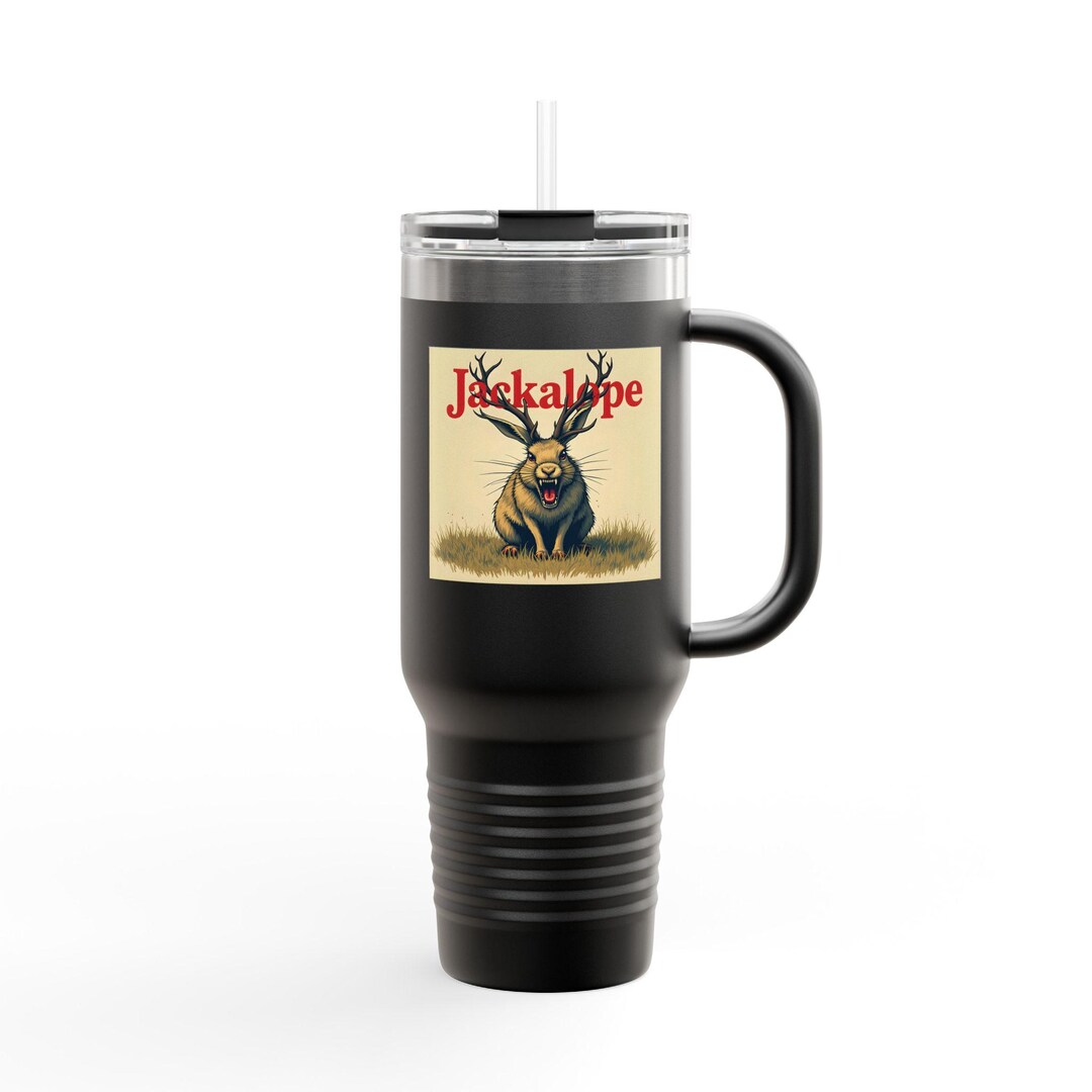 Jackalope Illustration 40oz Travel Mug | Vintage Mythical Creature - Etsy