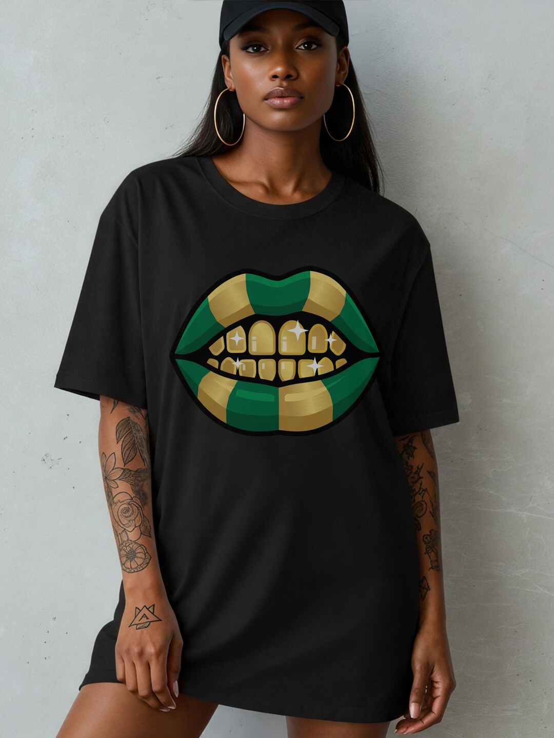 Y2K Bling Lips PNG, Gold Diamond Teeth Clipart, Trendy Grillz Mouth ...