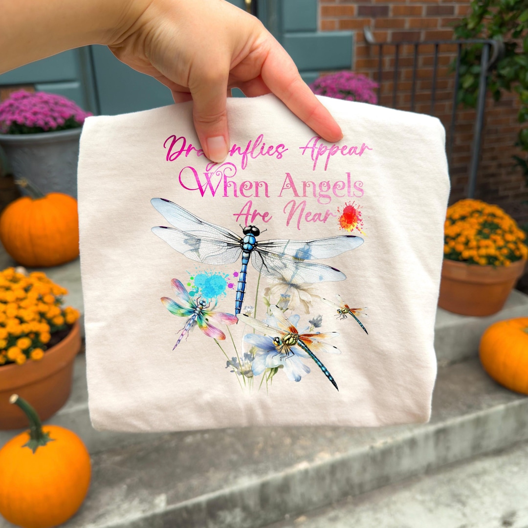 Dragonflies Appear When Angels Are Near - Vibrant Clipart Design for ...