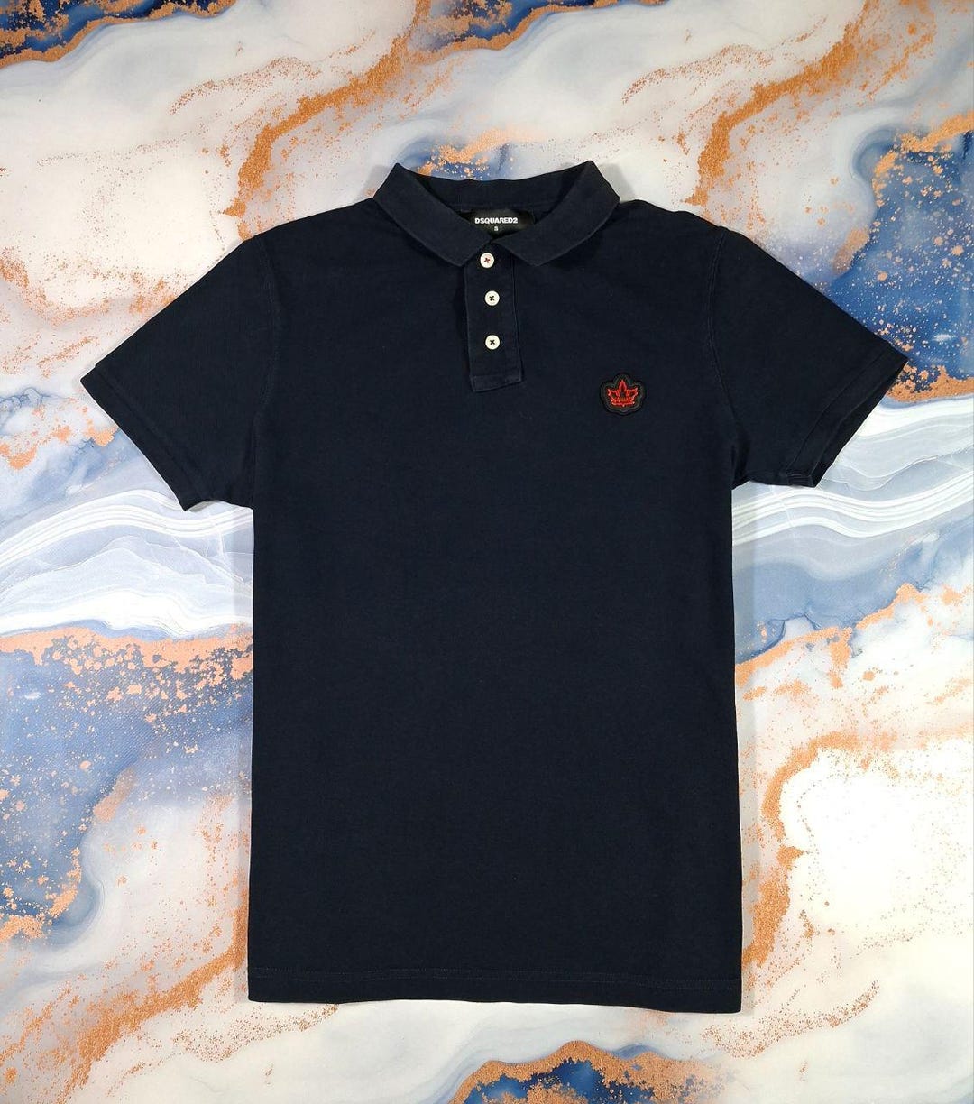 Dsquared 2 Dark Blue Polo Shirt Logo - Size S - Etsy