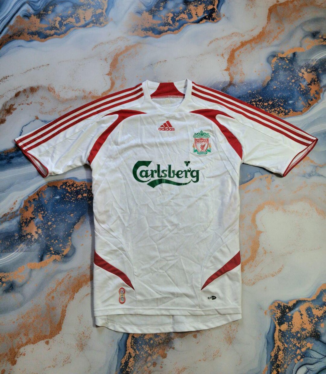 Vintage Adidas Liverpool Away Jersey Football Monogram T-shirt Size M ...