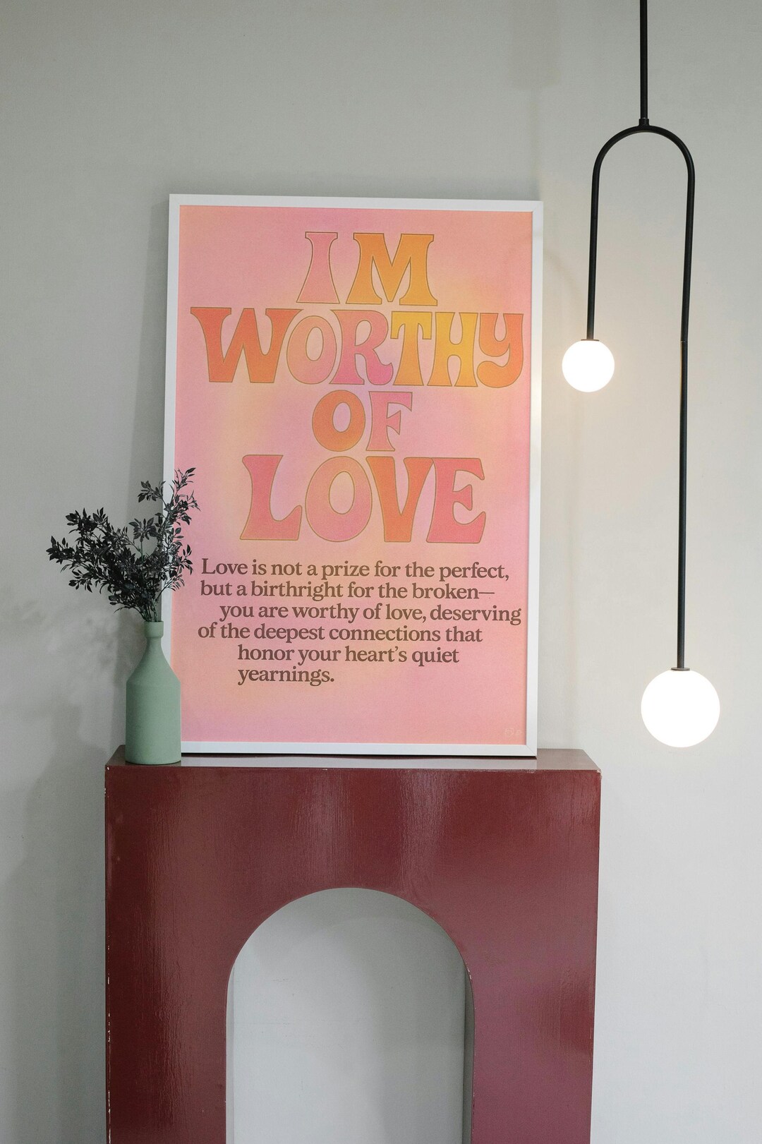 I Am Worthy of Love Poster – Minimalist Affirmation Wall Art - Etsy